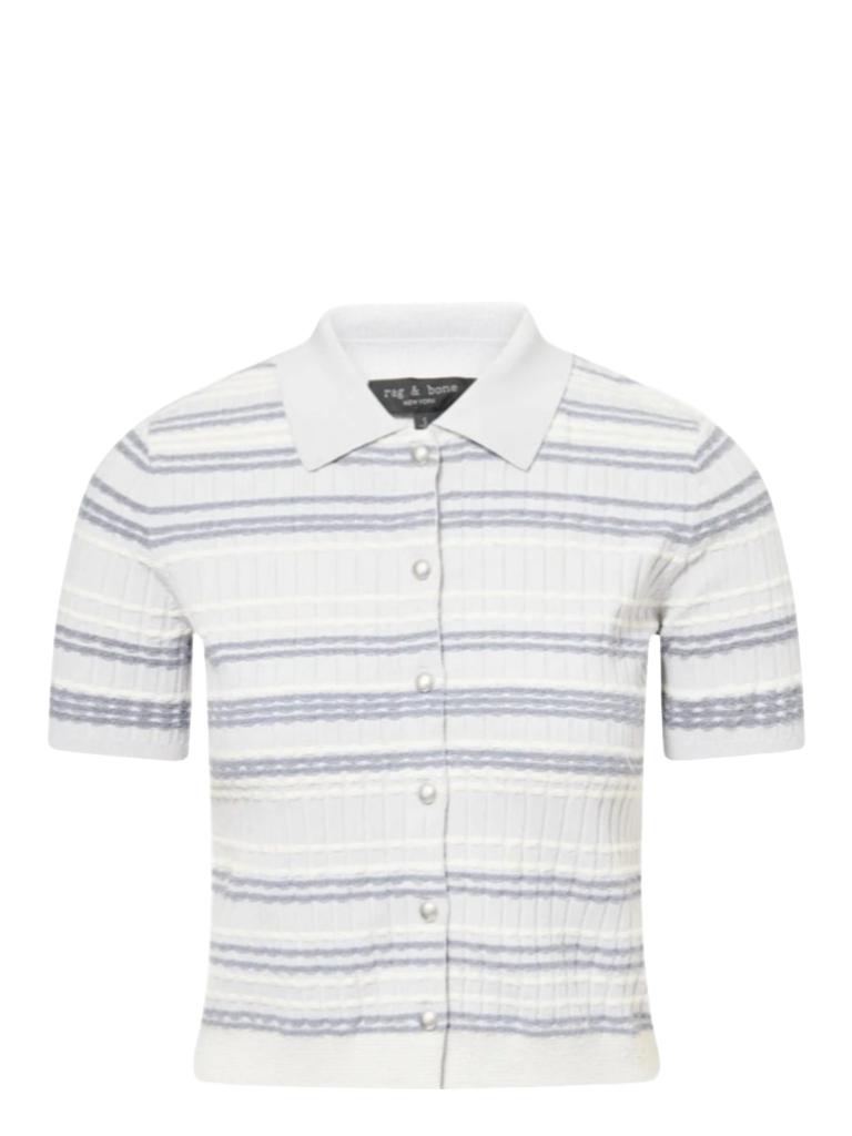 RAG & BONE Rag & Bone Striped Short-Sleeve Cardigan